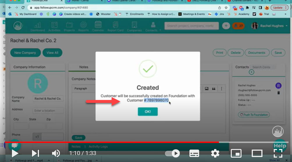 How the Foundation Integration works with Companies and Contacts.